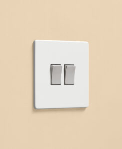 White Double Rocker Switch l Dowsing & Reynolds