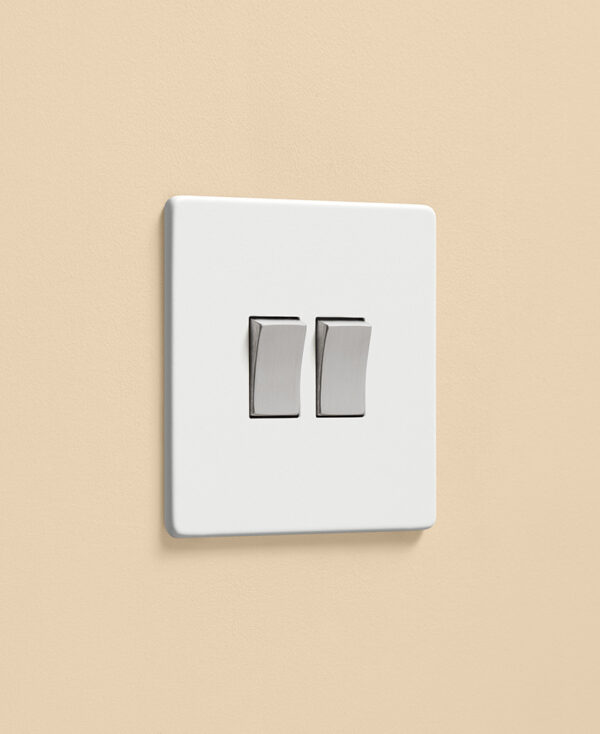 White Double Rocker Switch l Dowsing & Reynolds