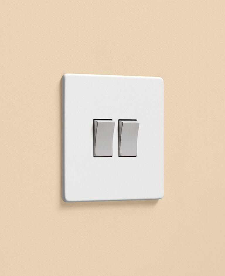 White Double Rocker Switch l Dowsing & Reynolds