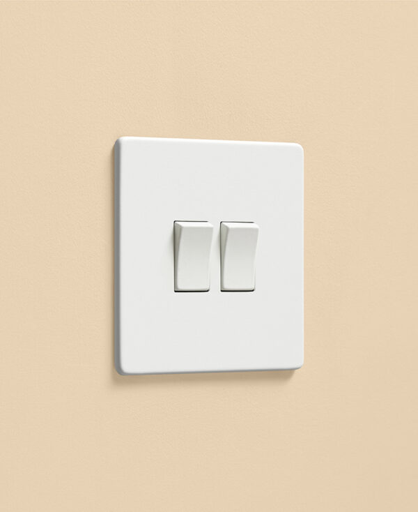 White Double Rocker Switch l Dowsing & Reynolds