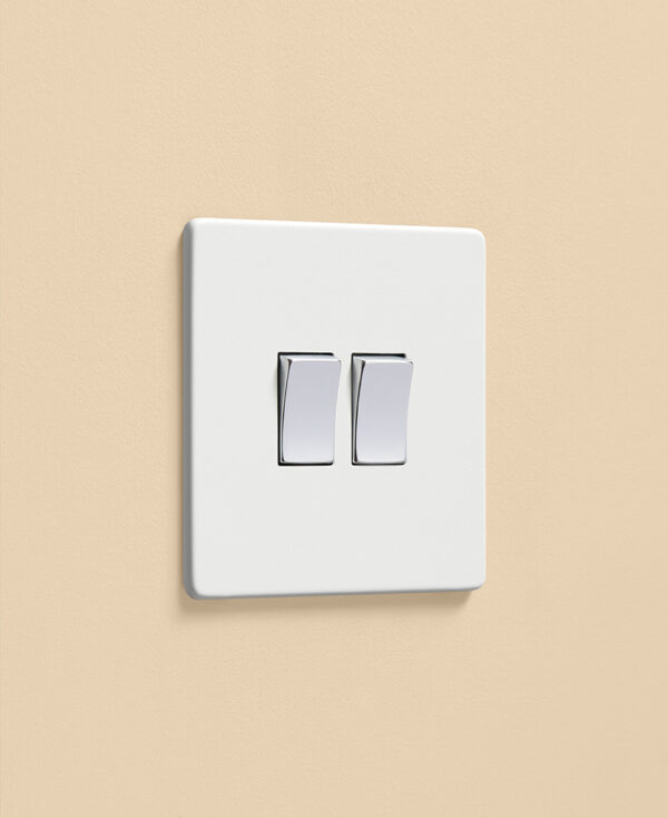 White Double Rocker Switch l Dowsing & Reynolds