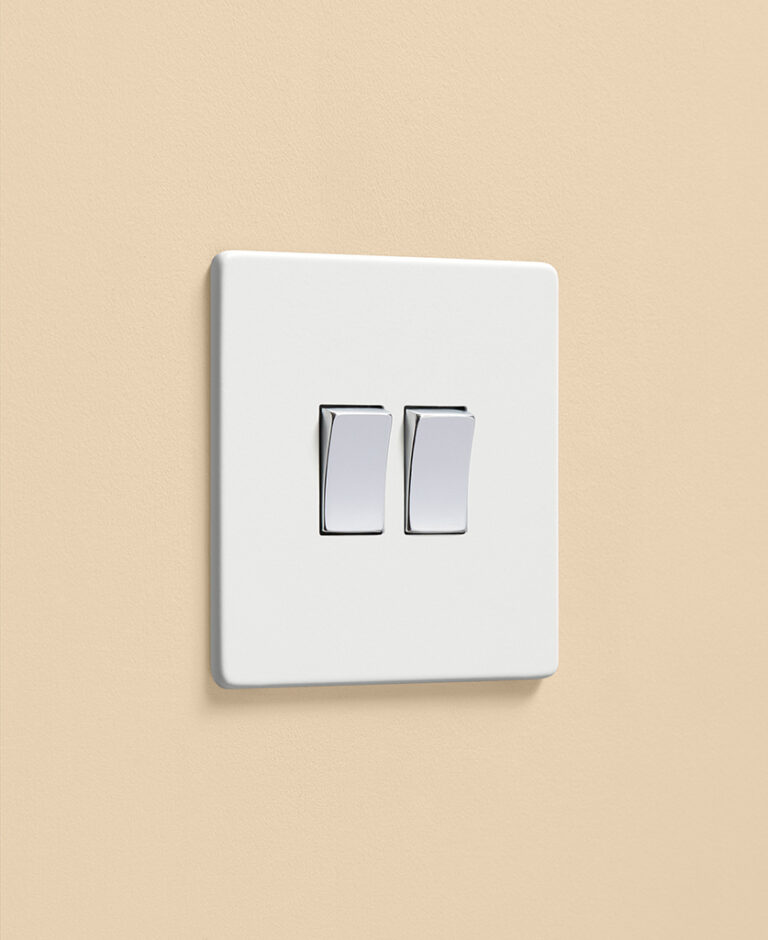 White Double Rocker Switch l Dowsing & Reynolds