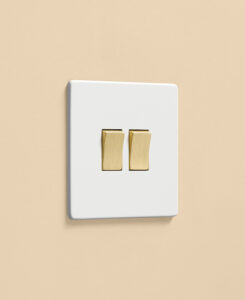 White Double Rocker Switch l Dowsing & Reynolds