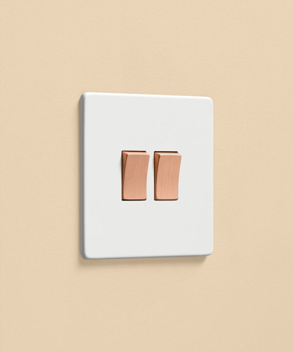 White Double Rocker Switch l Dowsing & Reynolds