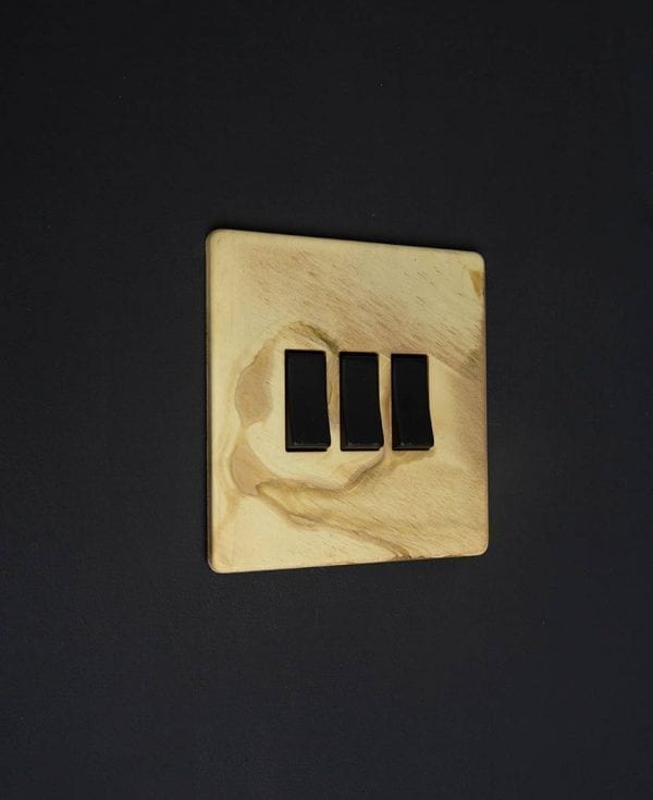 3 Way Rocker Switch - Smoked Gold Triple Switch