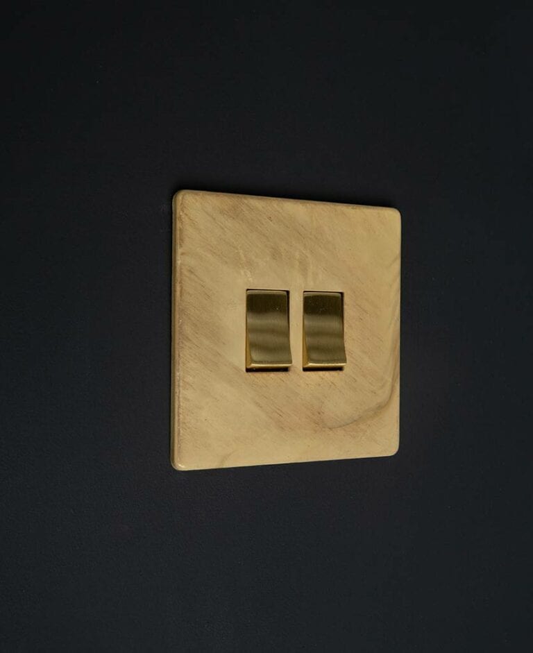 2 Gang Light Switch - Smoked Gold Double Rocker Switch