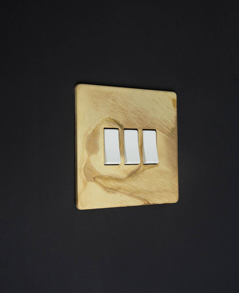 3 Way Rocker Switch - Smoked Gold Triple Switch