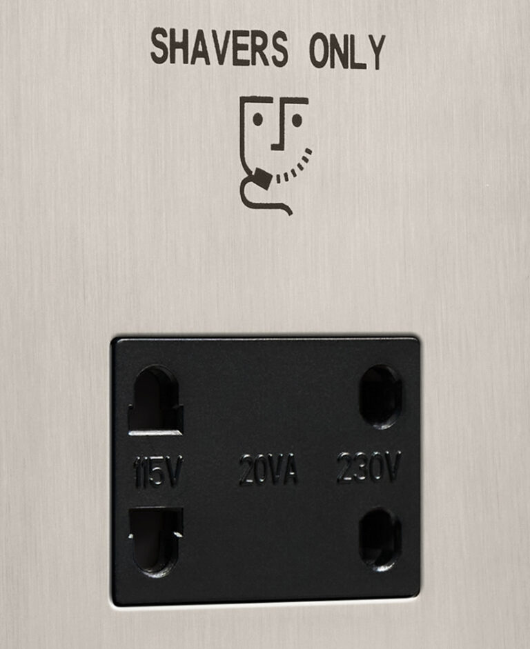 Silver Shaver Socket - With Choice of Black or White Insert
