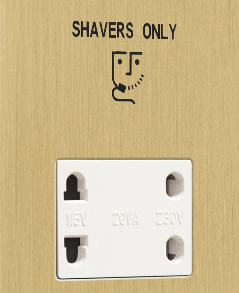Gold Shaver Socket - With Choice of Black or White Insert