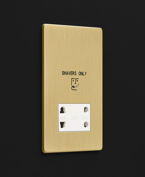 Gold Shaver Socket - With Choice of Black or White Insert