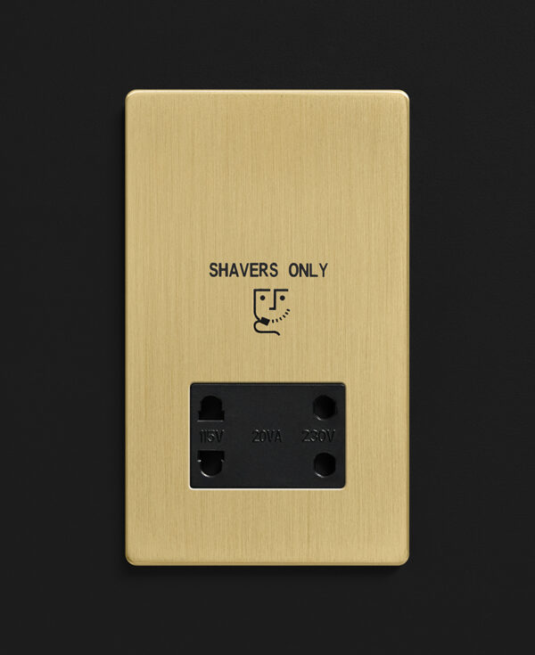 Gold Shaver Socket - With Choice of Black or White Insert
