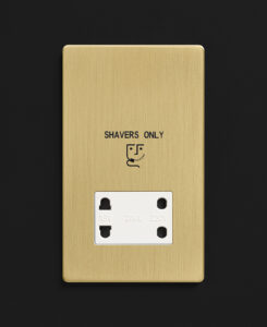 Gold Shaver Socket - With Choice of Black or White Insert