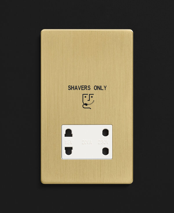 Gold Shaver Socket - With Choice of Black or White Insert