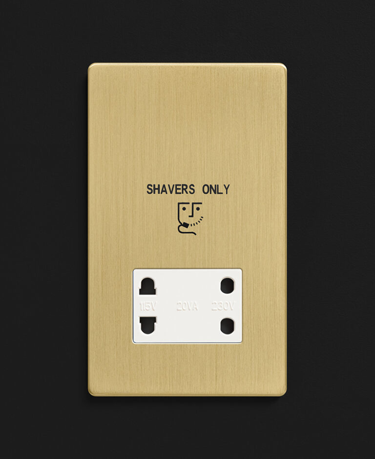 Gold Shaver Socket - With Choice of Black or White Insert