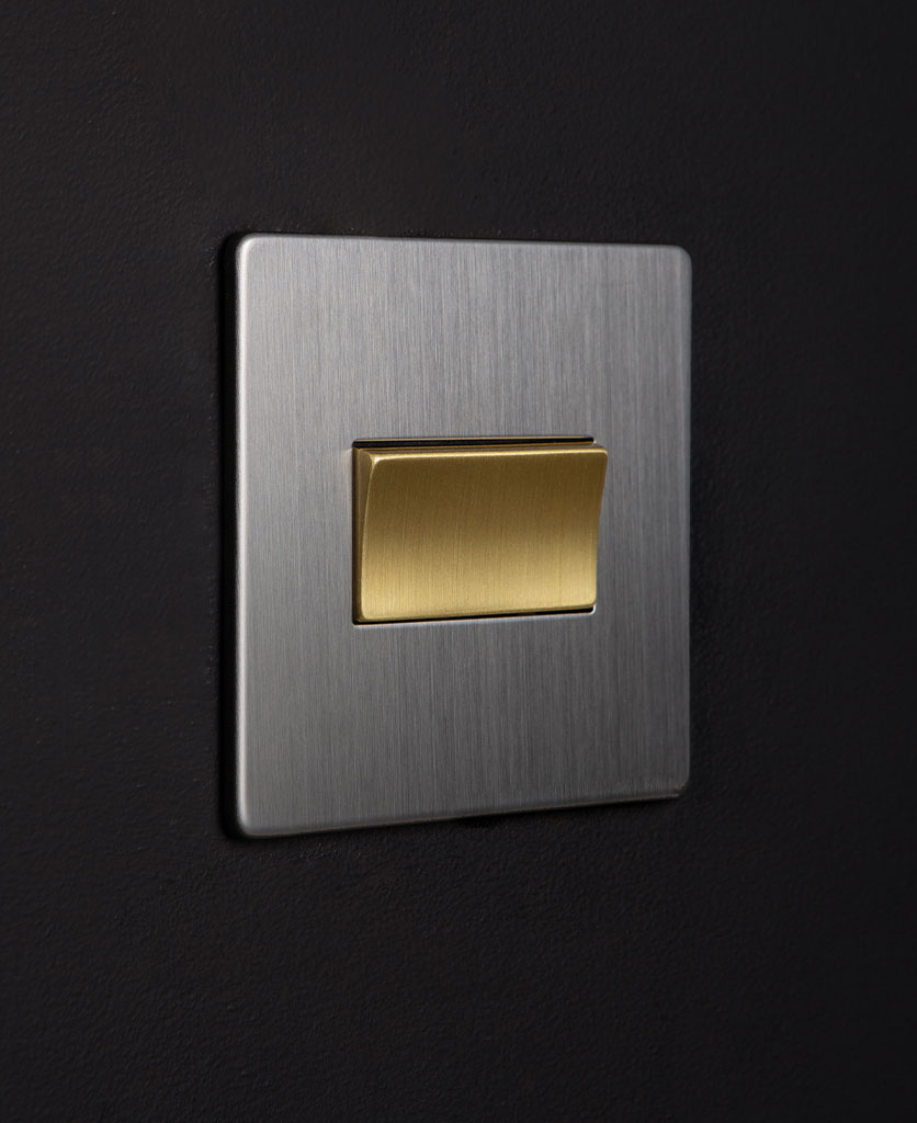 Silver Triple Pole Fan Switch with Choice of Rocker Colours