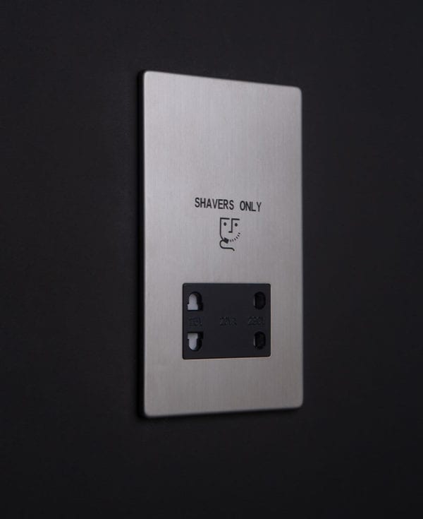 Silver Shaver Socket - With Choice of Black or White Insert