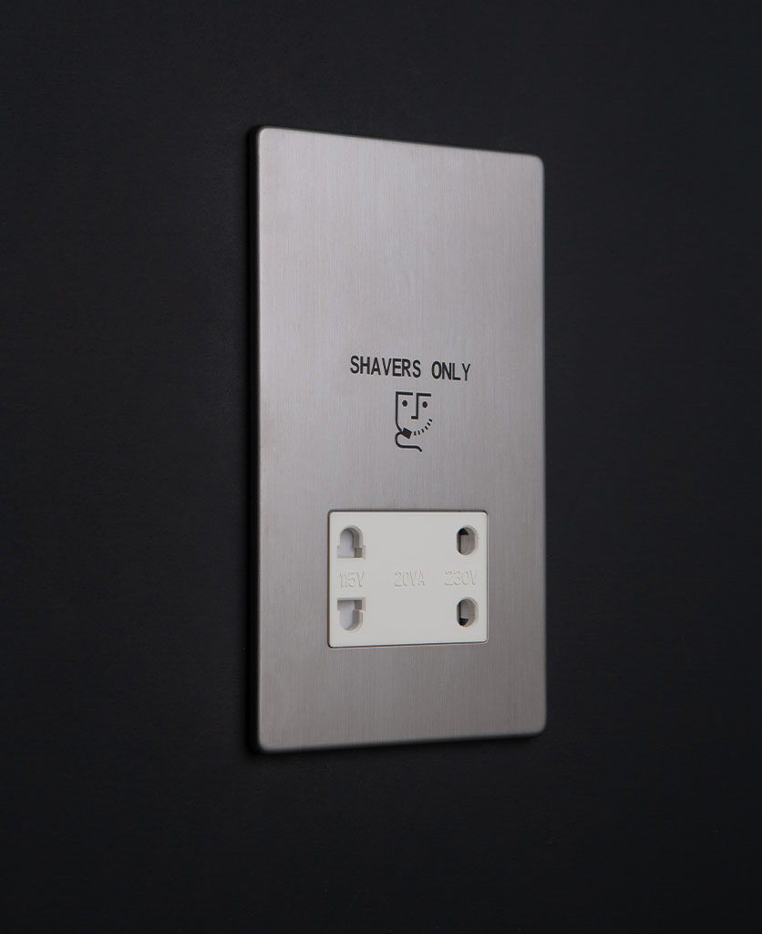 Silver Shaver Socket - With Choice of Black or White Insert