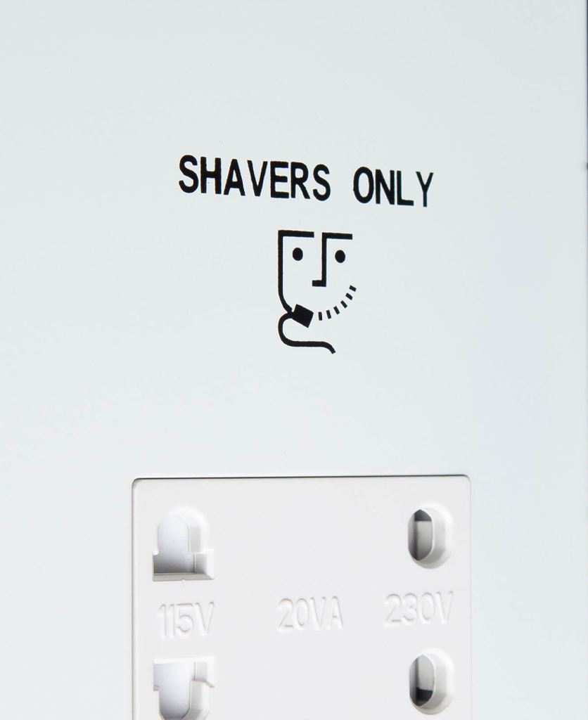 White Shaver Socket - With Choice of Black or White Insert