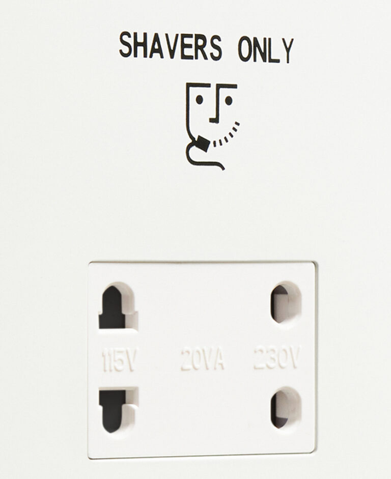 White Shaver Socket - With Choice of Black or White Insert