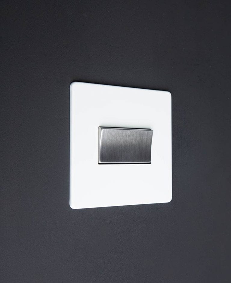 White Triple Pole Fan Switch with Black, White, Silver or Gold Insert