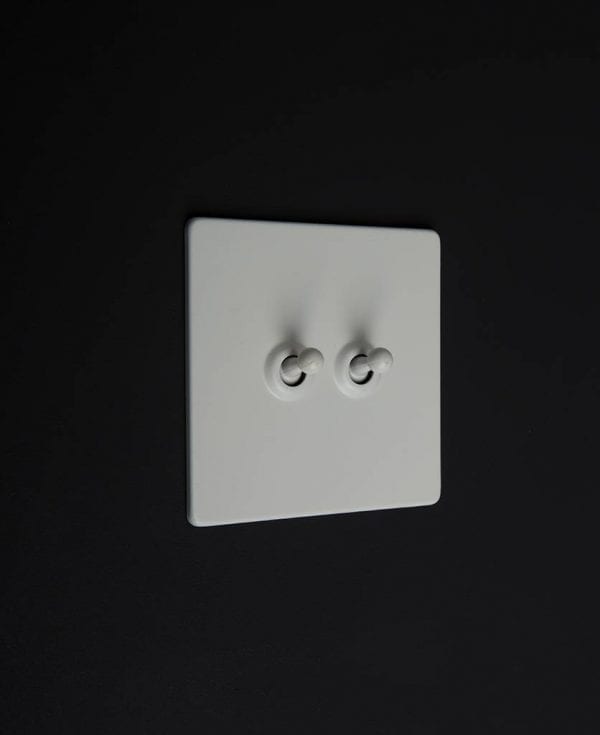 White Toggle Light Switch with Black, White Gold, Silver Toggles
