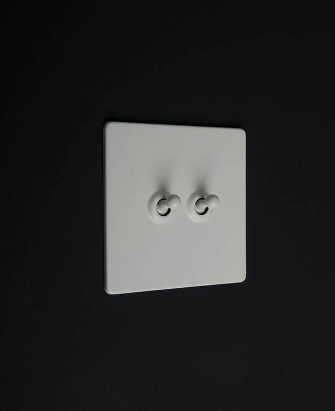White Toggle Light Switch with Black, White Gold, Silver Toggles