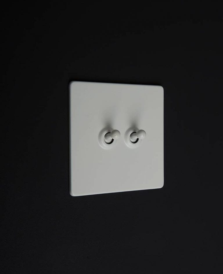 White Toggle Light Switch with Black, White Gold, Silver Toggles
