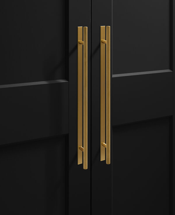 Gold Chunky Skyscraper Wardrobe Handle with Plate