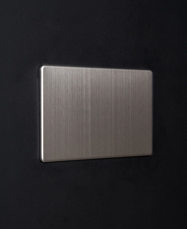 Socket Cover Silver - Brushed Steel Double Blank Fascia