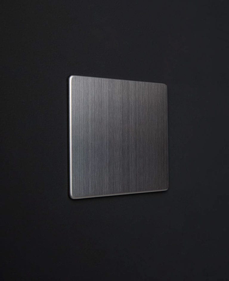 Fascia Plate Silver - Brushed Steel Single Blank Fascia