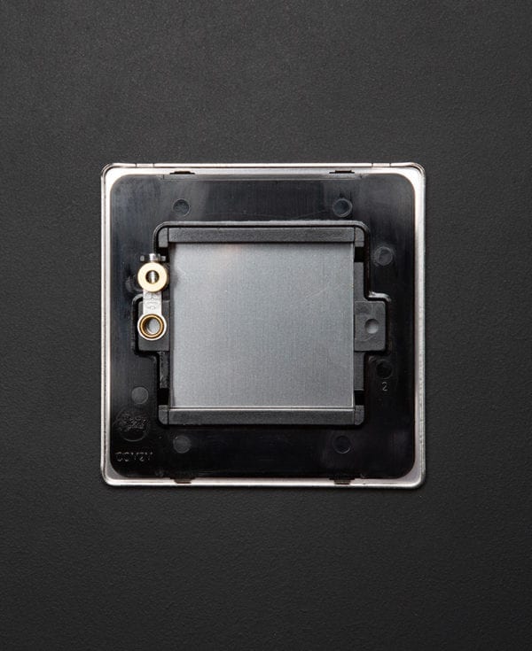 Fascia Plate Silver - Brushed Steel Single Blank Fascia