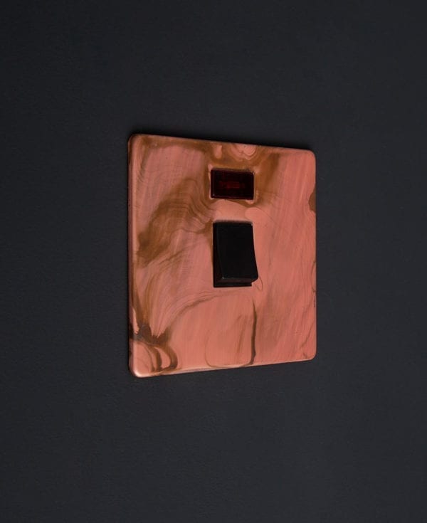 Copper 20A Double Pole Switch with Neon Power Indicator