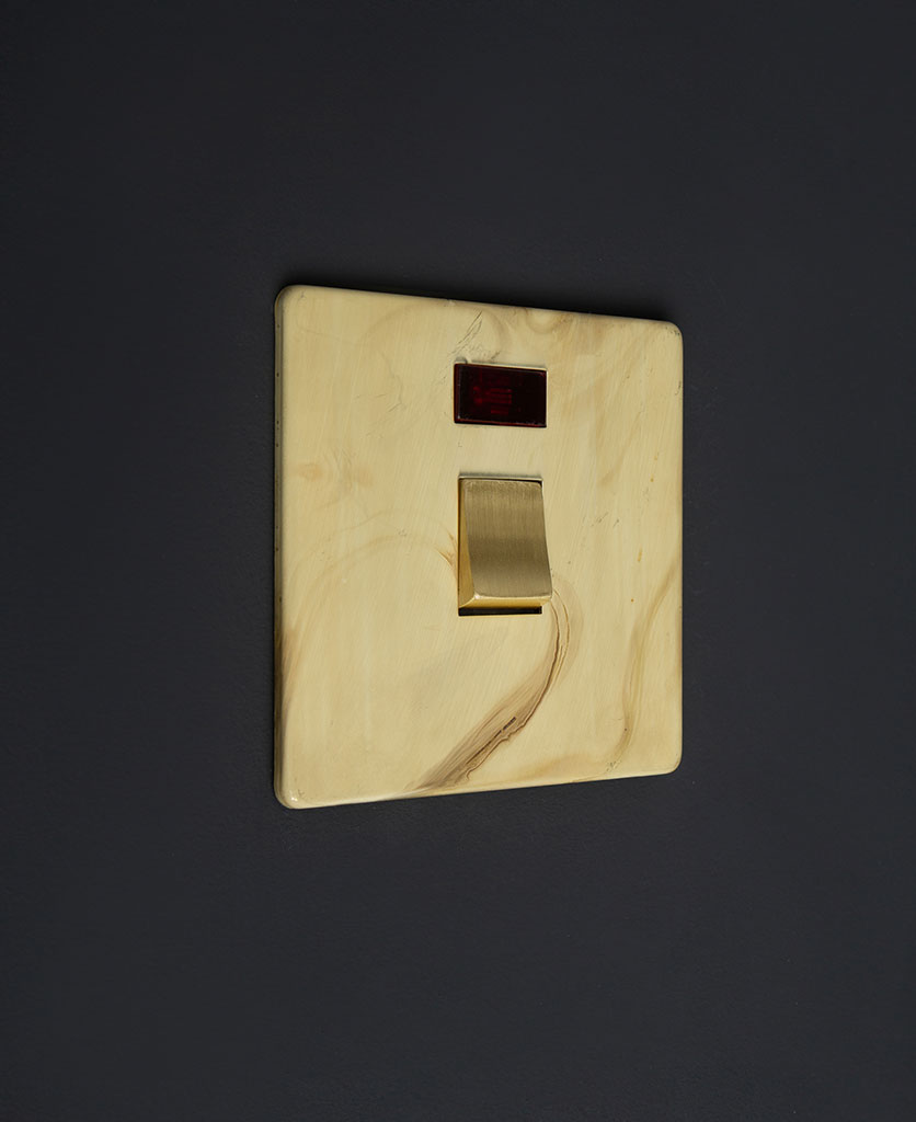 Smoked Gold 20A Double Pole Switch with Neon Power Indicator