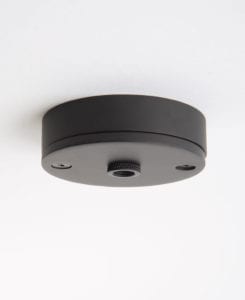 Black Ceiling Rose - Small Single Entry Metal Ceiling Rose