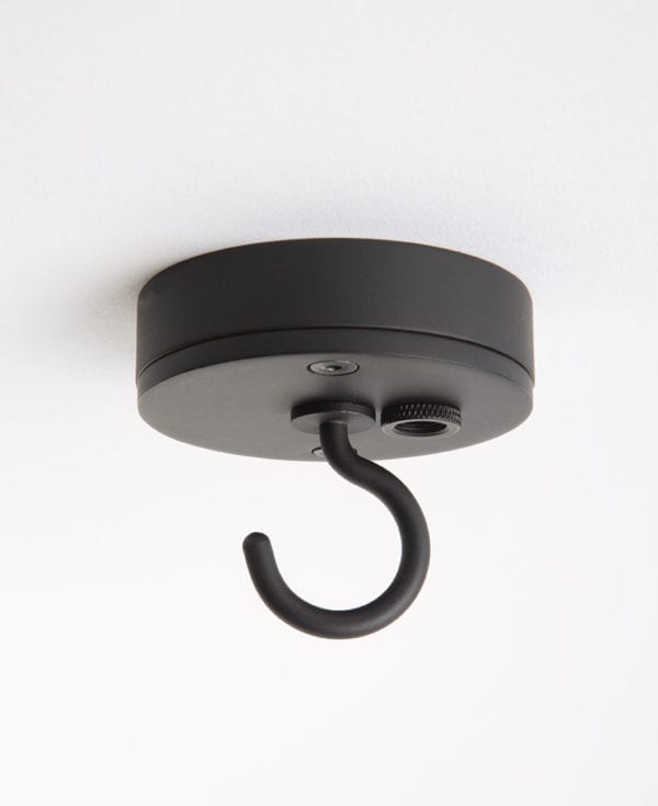 Ceiling Rose Light Fitting Black with Cable Outlet