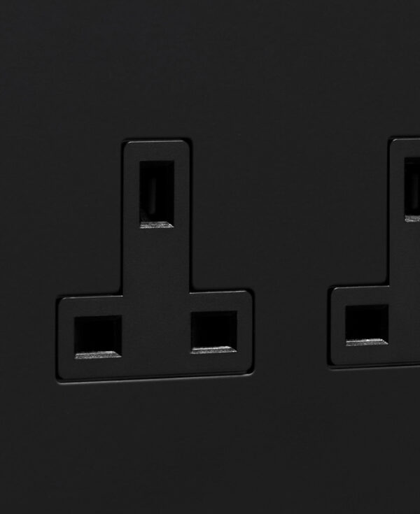Unswitched Socket - Black Double Always on Plug Socket