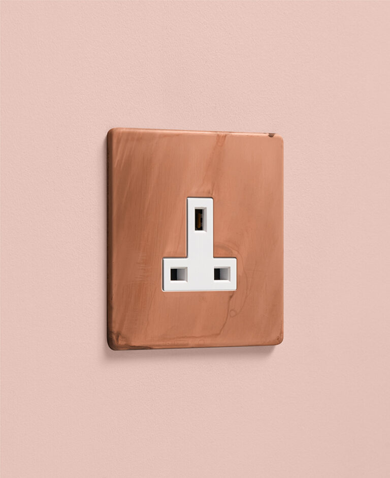 Copper Sockets - Tarnished Copper Single Unswitched Socket