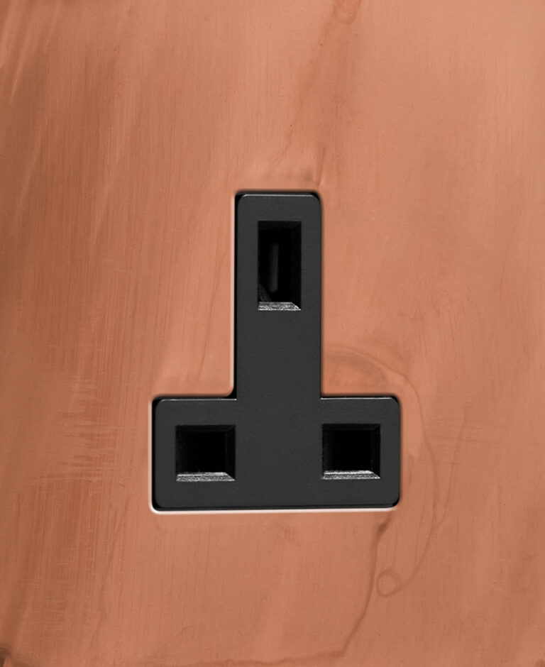 Copper Sockets - Tarnished Copper Single Unswitched Socket