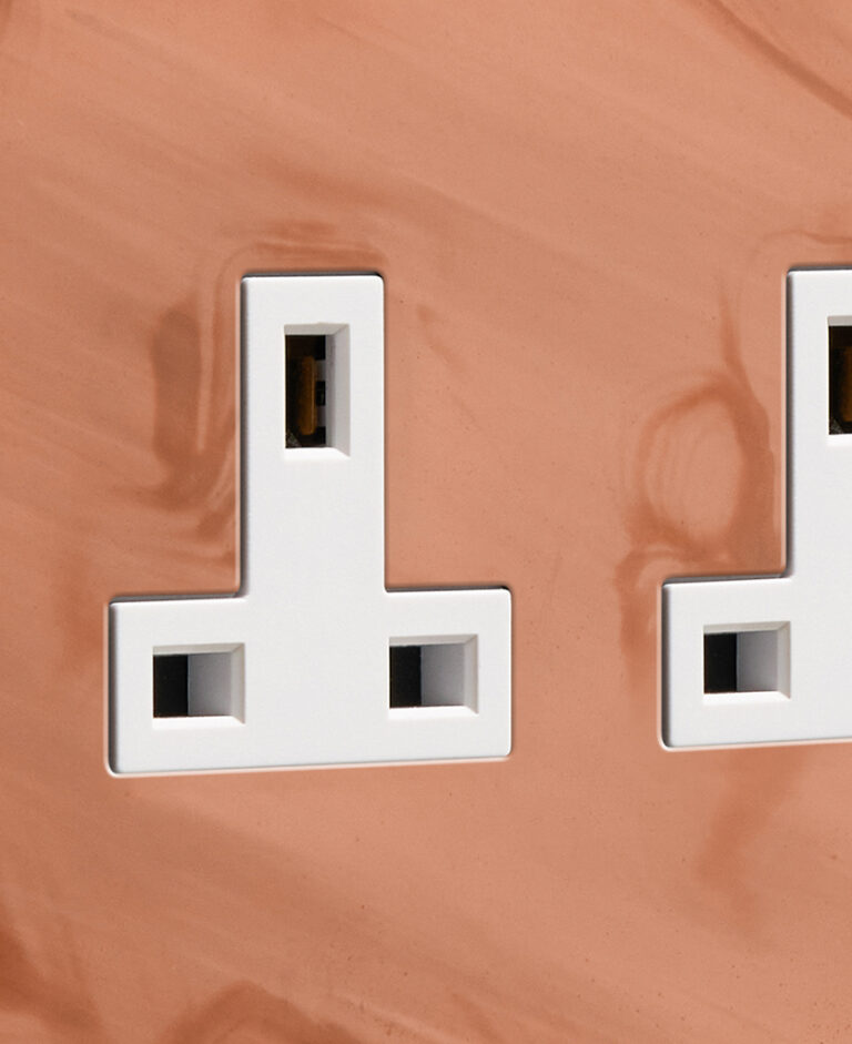 Sockets Plug - Tarnished Copper Double Unswitched Socket