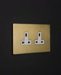 Gold Plug Sockets - Double Unswitched Socket With Choice of Insert