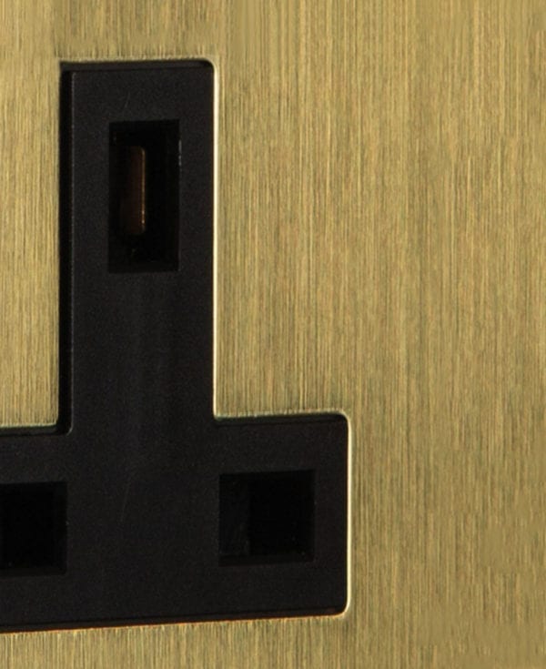 Plug Socket Without Switch Gold - Brushed Brass Plug Socket