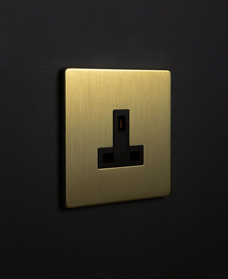 Plug Socket Without Switch Gold - Brushed Brass Plug Socket