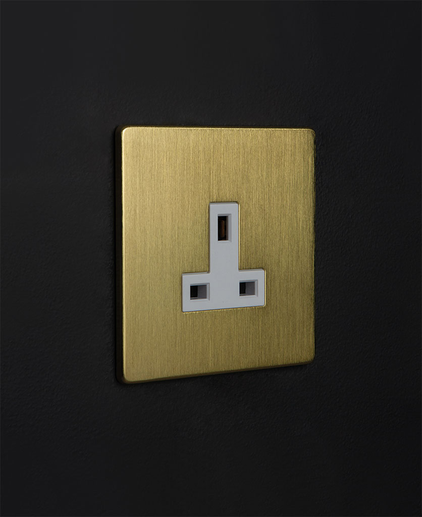 Plug Socket Without Switch Gold - Brushed Brass Plug Socket