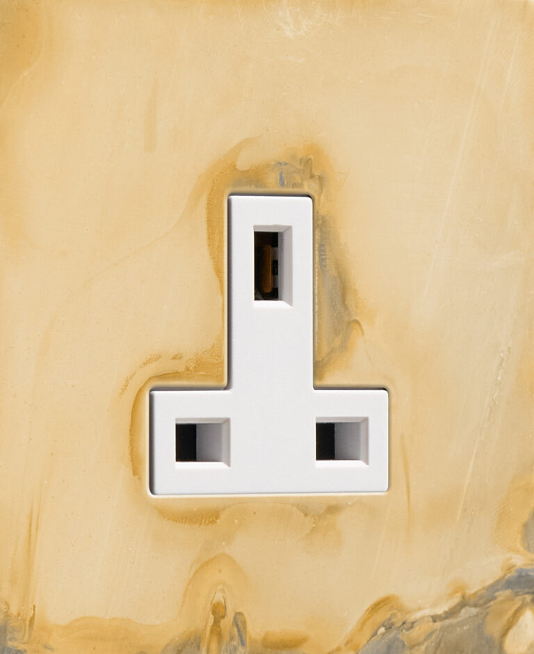 Metal Plug Socket - Smoked Gold Single Unswitched Socket