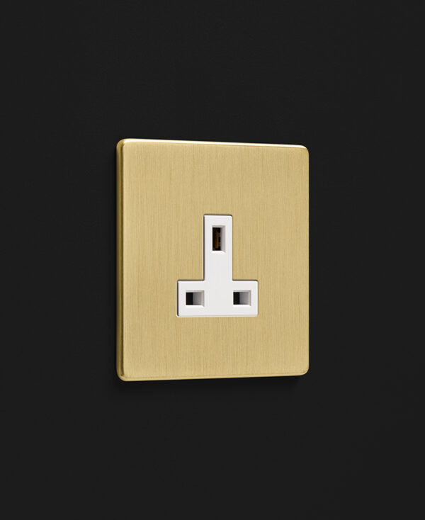 Plug Socket Without Switch Gold - Brushed Brass Plug Socket