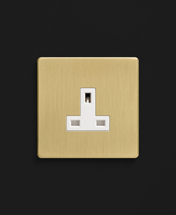 Plug Socket Without Switch Gold - Brushed Brass Plug Socket
