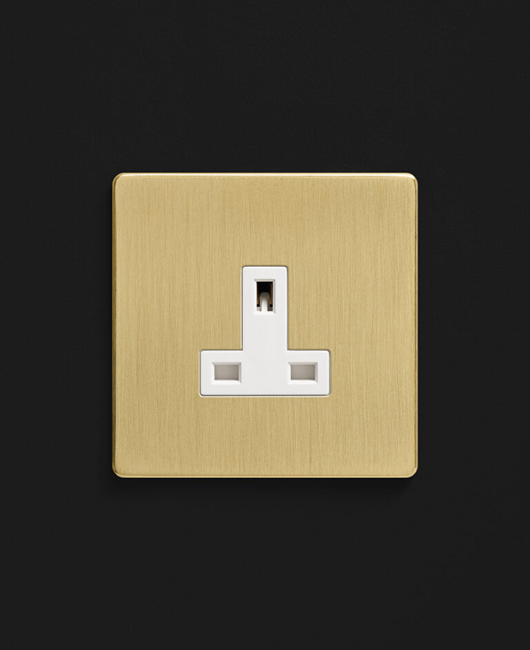 Plug Socket Without Switch Gold - Brushed Brass Plug Socket