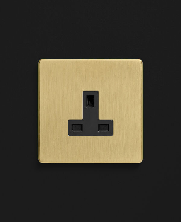 Plug Socket Without Switch Gold - Brushed Brass Plug Socket