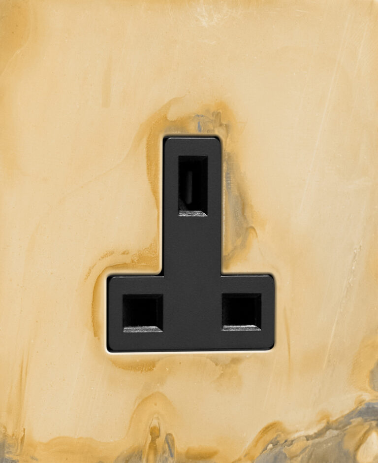 Metal Plug Socket - Smoked Gold Single Unswitched Socket