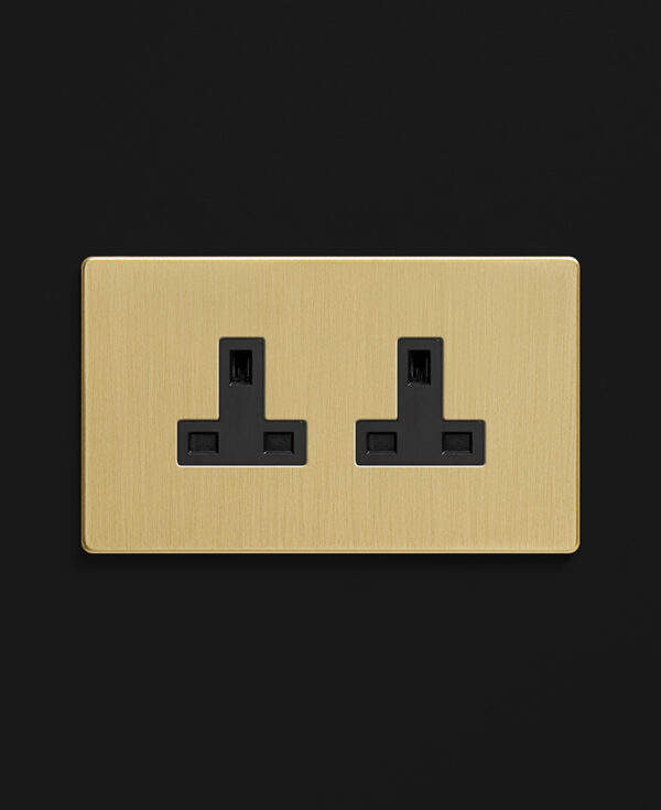 Gold Double Unswitched Socket With Choice of Insert